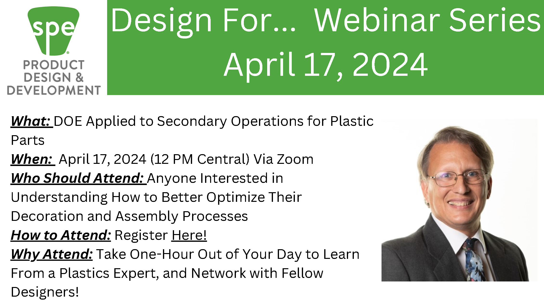 Design For...Webinar Series: DOE Applied to Secondary Operations for ...